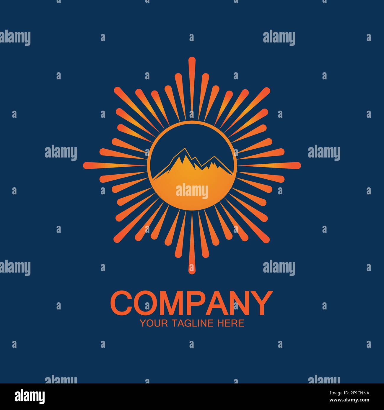 Sun Mountain Logo Icon Design – stock illustration Stock Vector Image ...