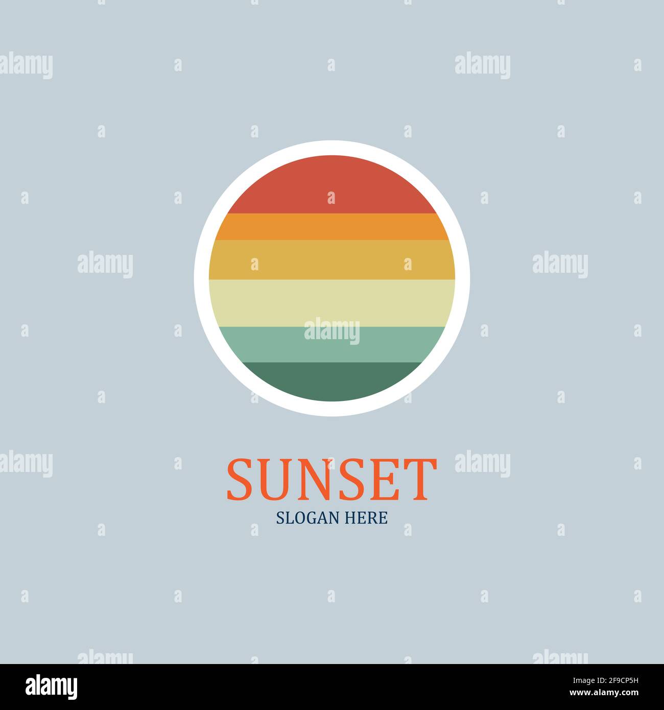 isolated round shape sunset vector logo Stock Vector Image & Art - Alamy
