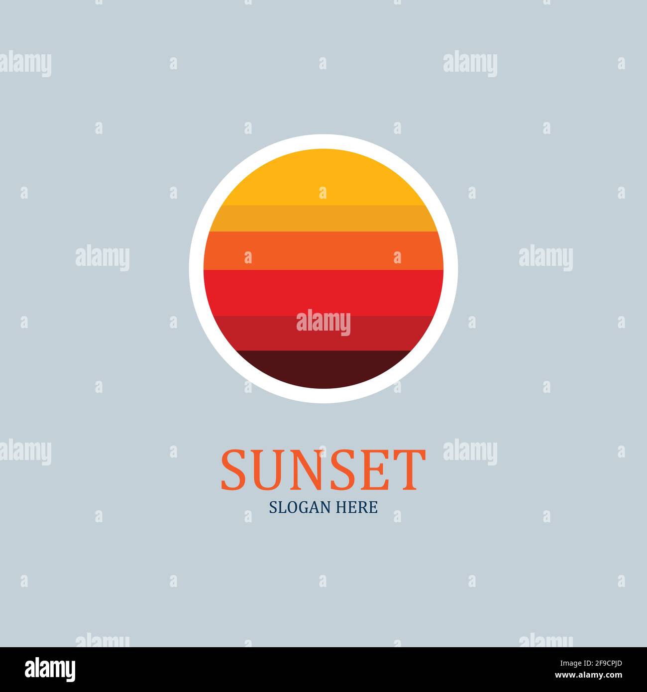 isolated round shape sunset vector logo Stock Vector Image & Art - Alamy