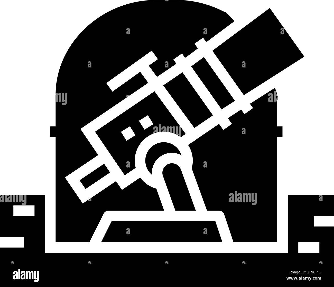 telescope of observatory line icon vector illustration Stock Vector ...