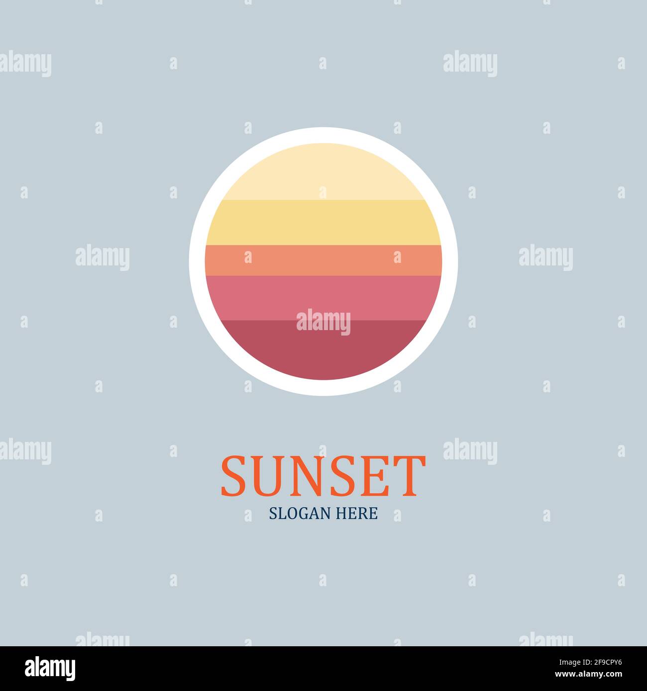 isolated round shape sunset vector logo Stock Vector Image & Art - Alamy