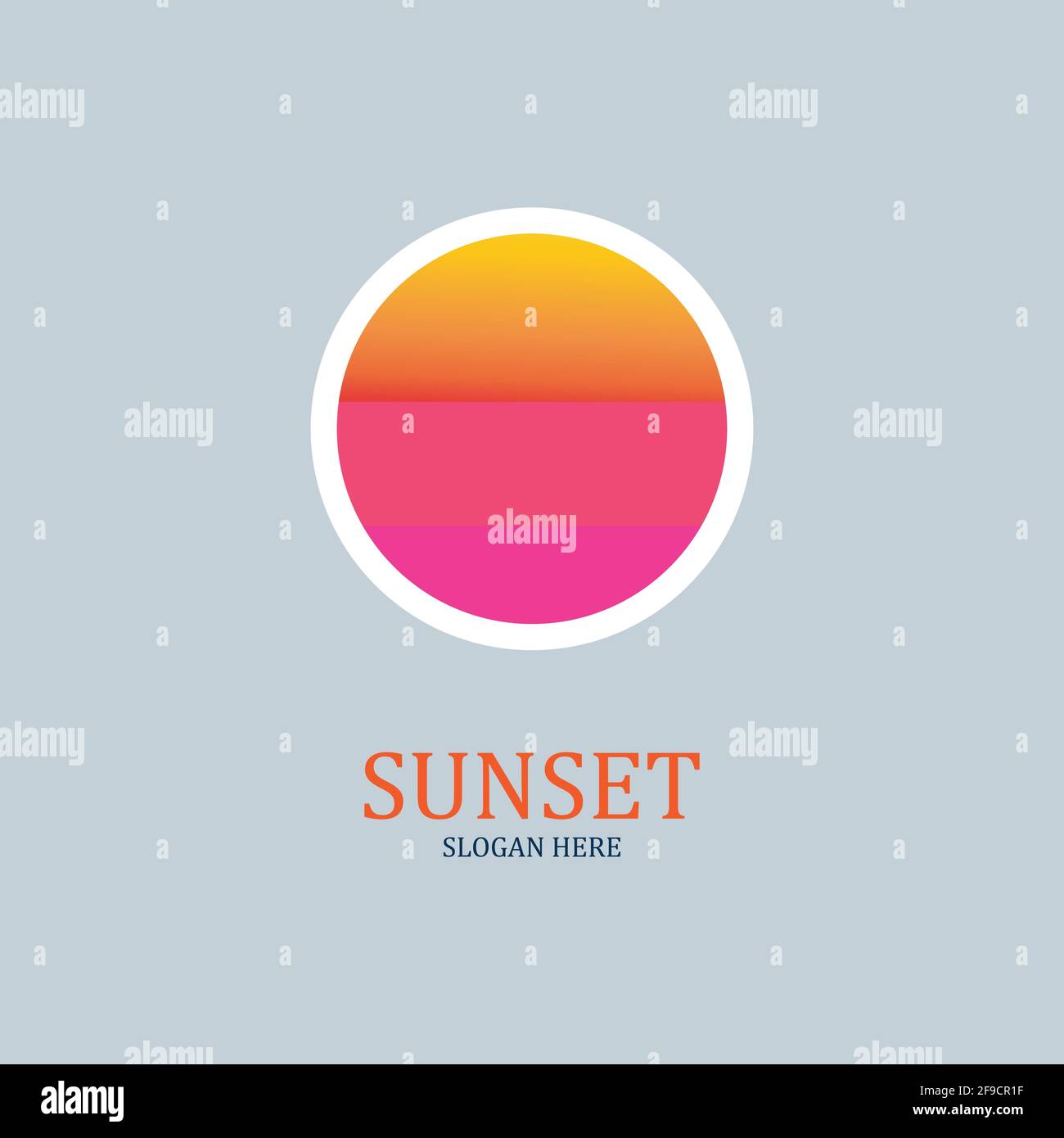 isolated round shape sunset vector logo Stock Vector Image & Art - Alamy