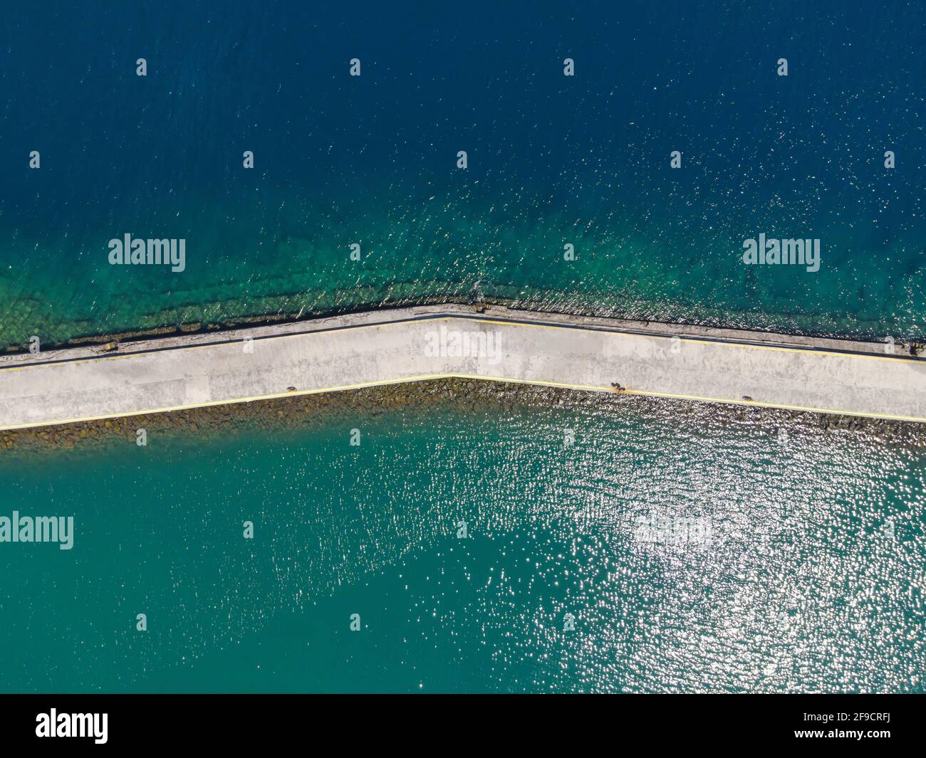 Aerial view of a road in a sea Stock Photo - Alamy