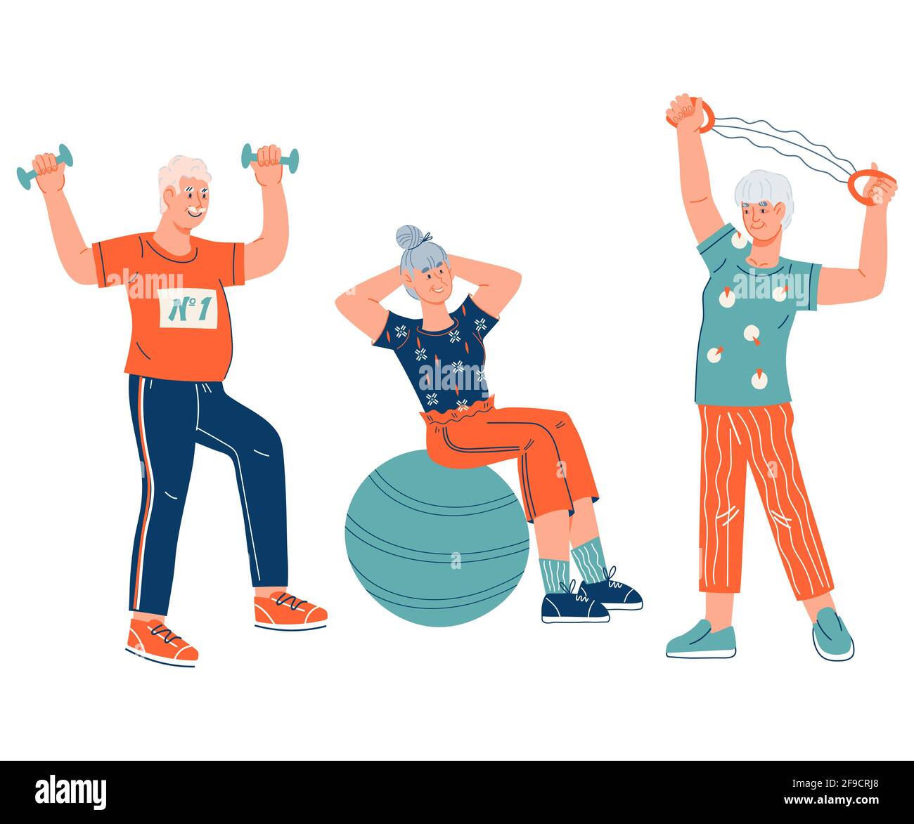 Exercises for mature people Stock Vector Images - Alamy