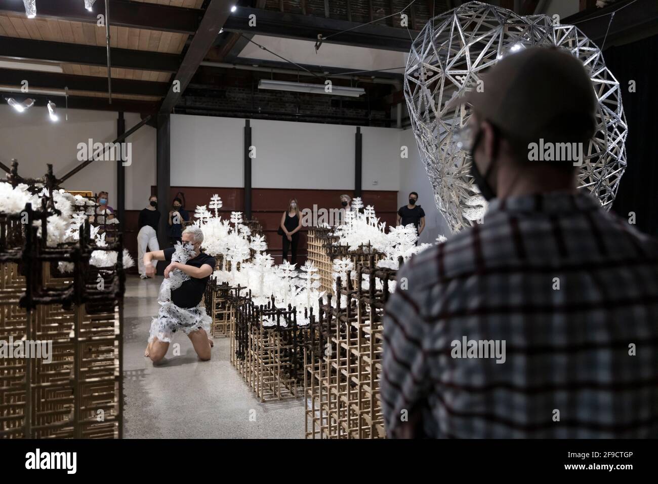 Dancer Karl Watson performs a damce solo amid Casey Curran’s “Parable ...
