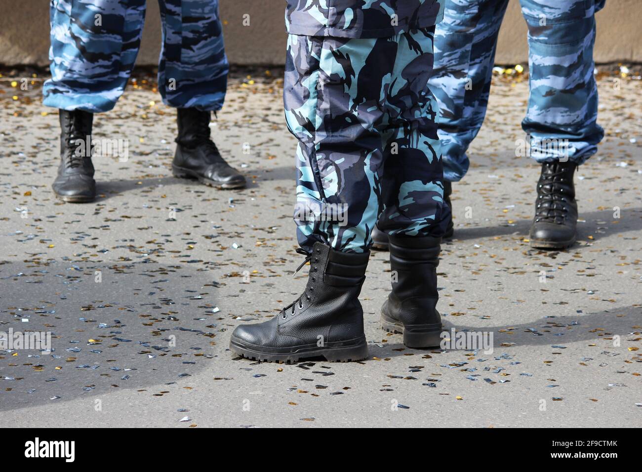 special police brigade protects the city from riots during the holiday ...