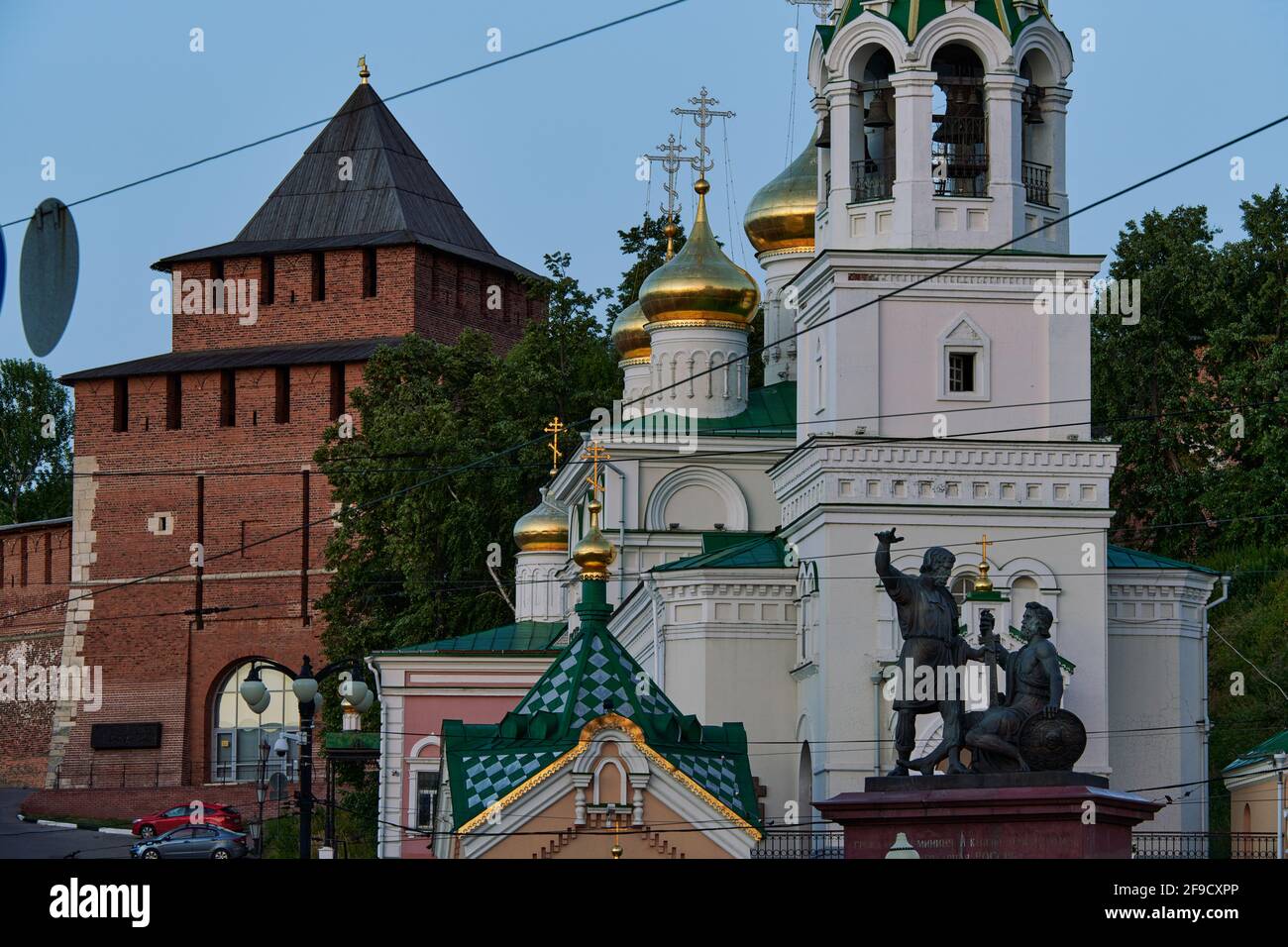 View of the 16th century brick kremlin, which forms the city walls of the historic centre of ...