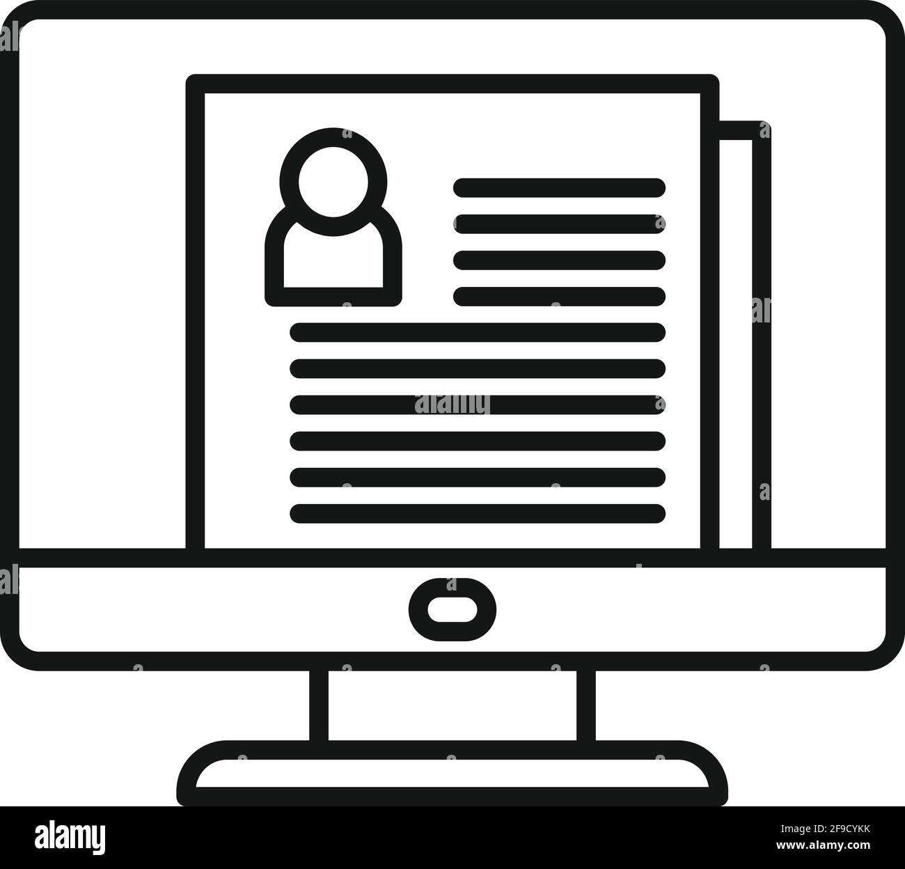 Computer personal information icon, outline style Stock Vector Image ...