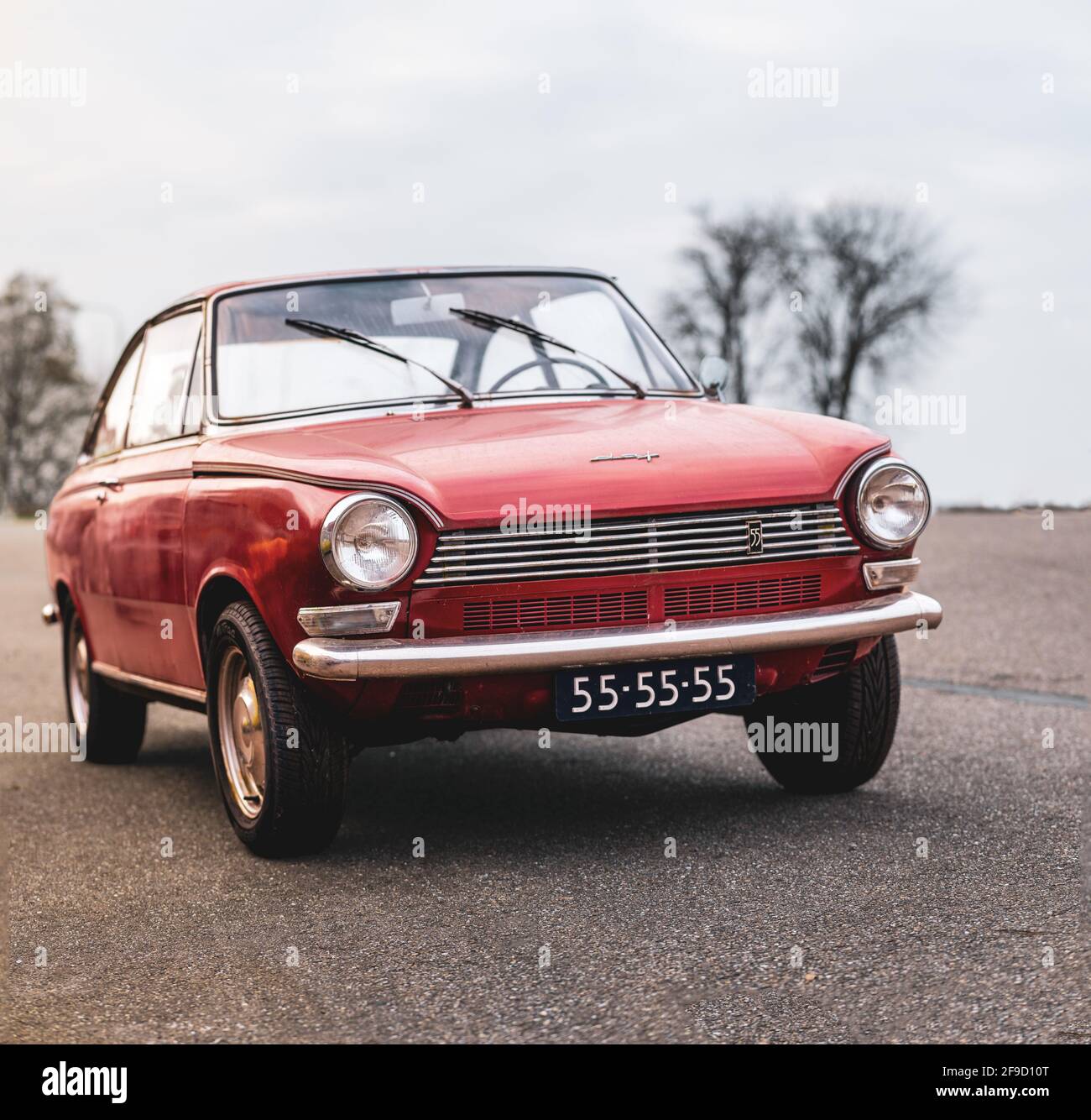 ZOETERMEER, NETHERLANDS - Mar 09, 2021: Red DAF 55 classic car. The DAF ...