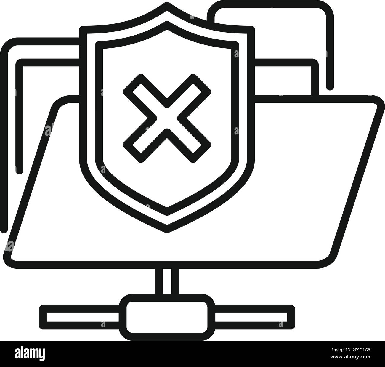 Folder access authentication icon, outline style Stock Vector Image ...