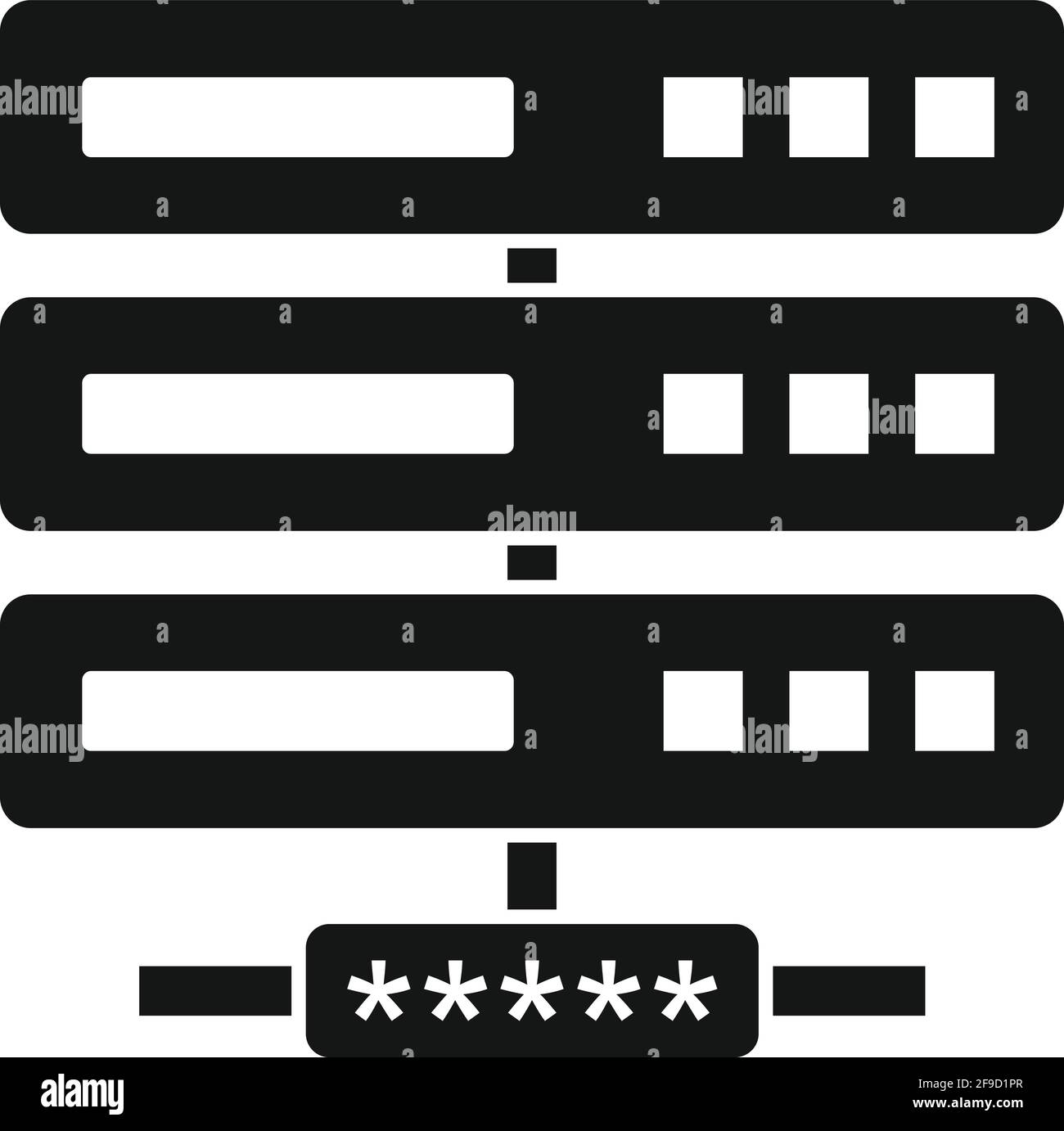 Server Network Authentication Icon Simple Style Stock Vector Image