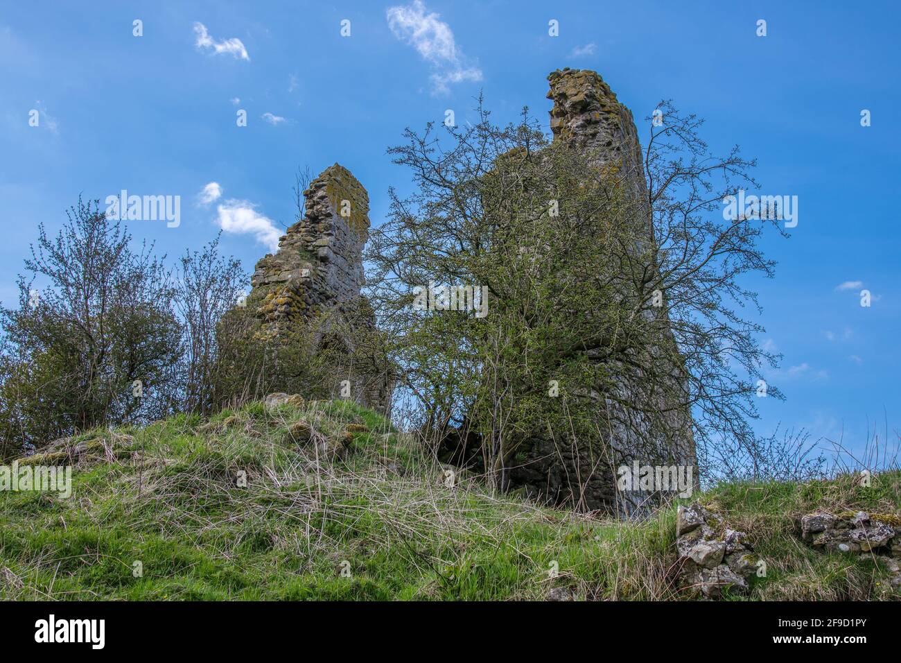 The ancient ruins and the gable end views of the upper buildings of the ...