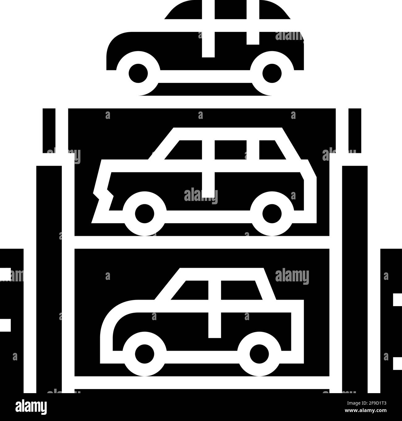 lift multilevel equipment parking line icon vector illustration Stock ...