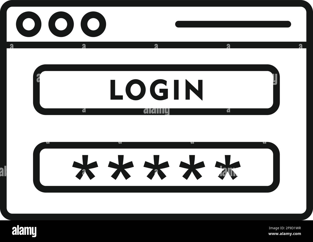 Login page authentication icon, outline style Stock Vector Image & Art - Alamy