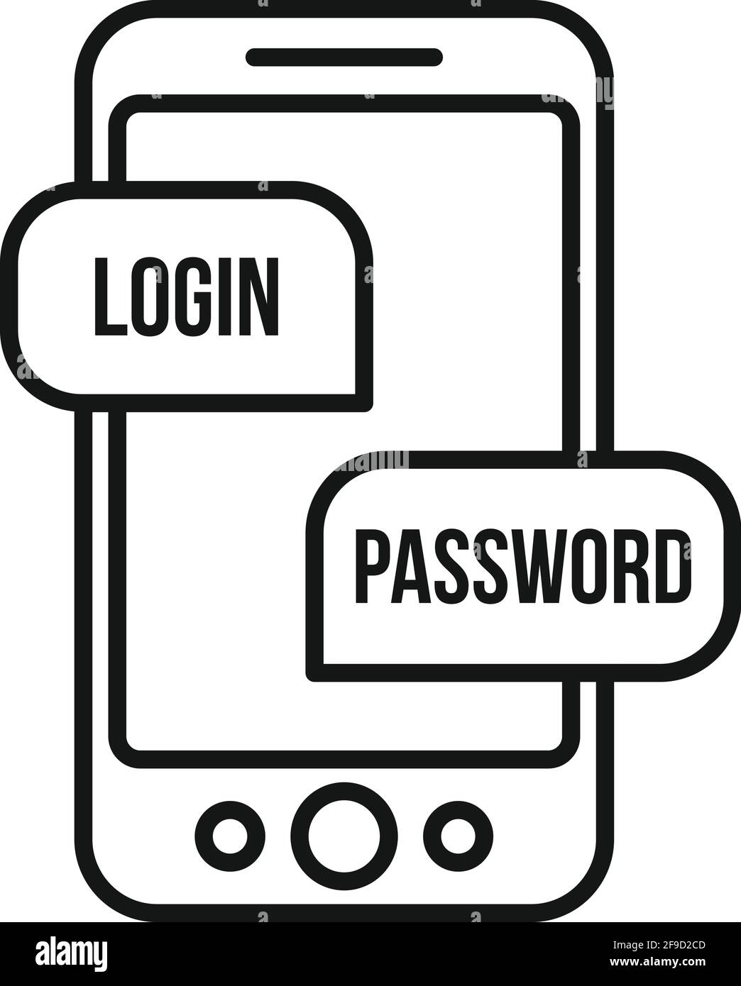 Phone login authentication icon, outline style Stock Vector Image & Art ...