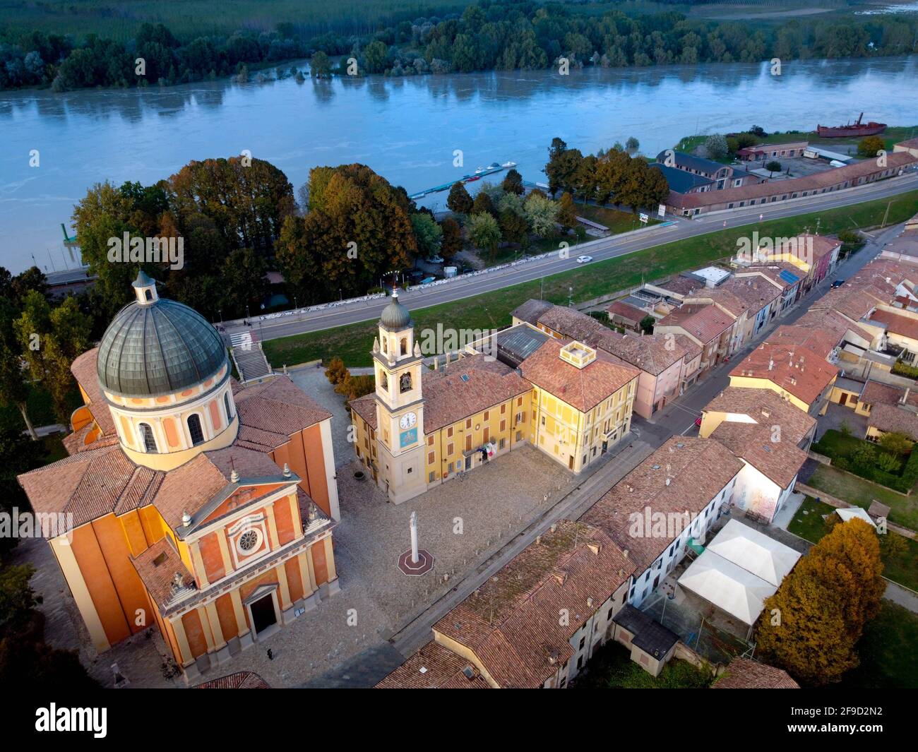 Aerial view of Boretto cathedral , Emilia Romagna. Italy Stock Photo ...