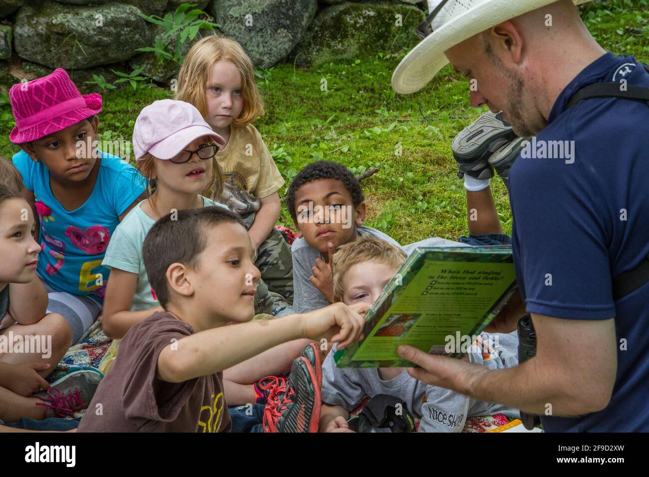 Children learning about nature with a trained naturalist Stock Photo ...