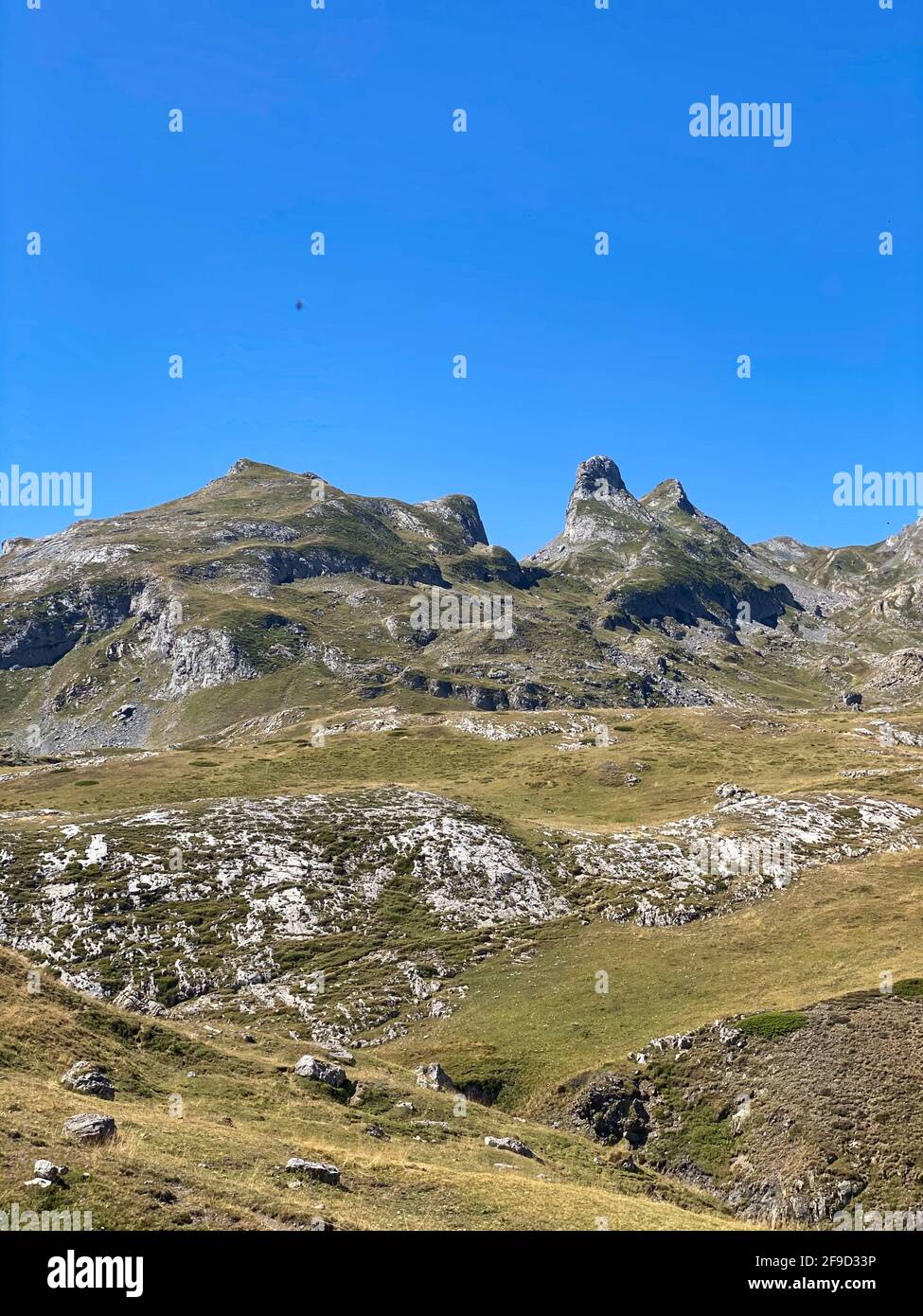 Views of the mountainous area of Portalet in the Aragonese Pyrenees on ...