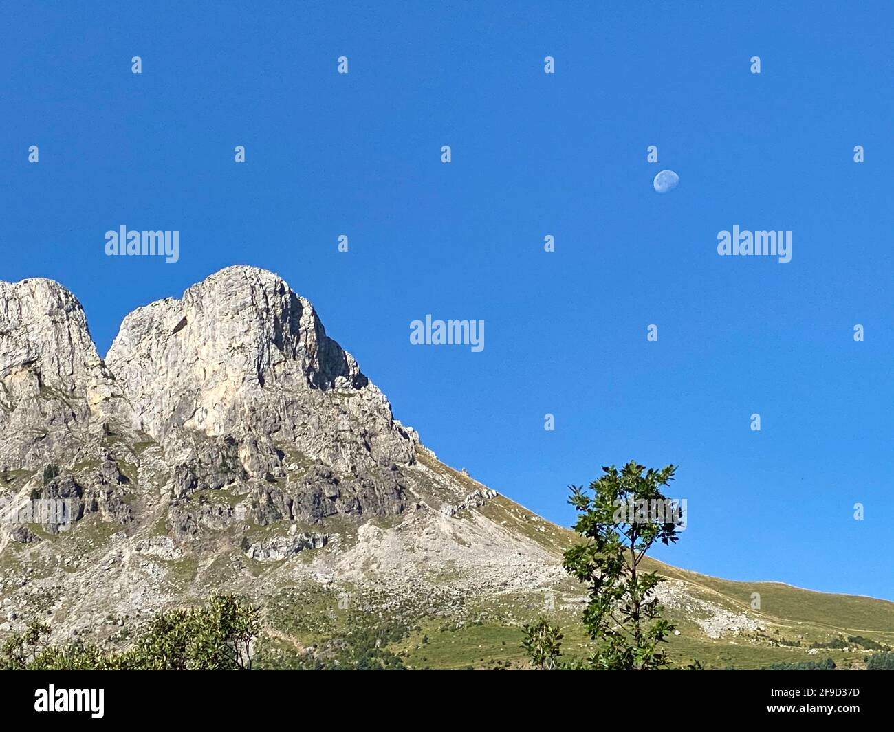 views of the mountains in the historic town of Escuain, in the ...
