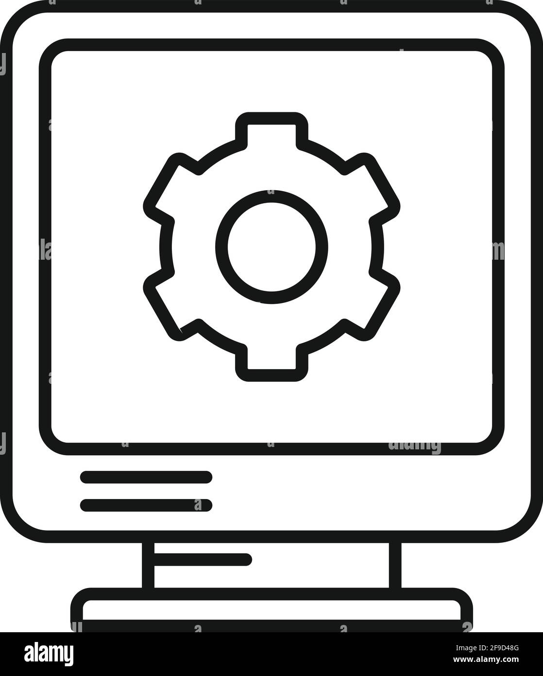 Fix pc system icon, outline style Stock Vector Image & Art - Alamy