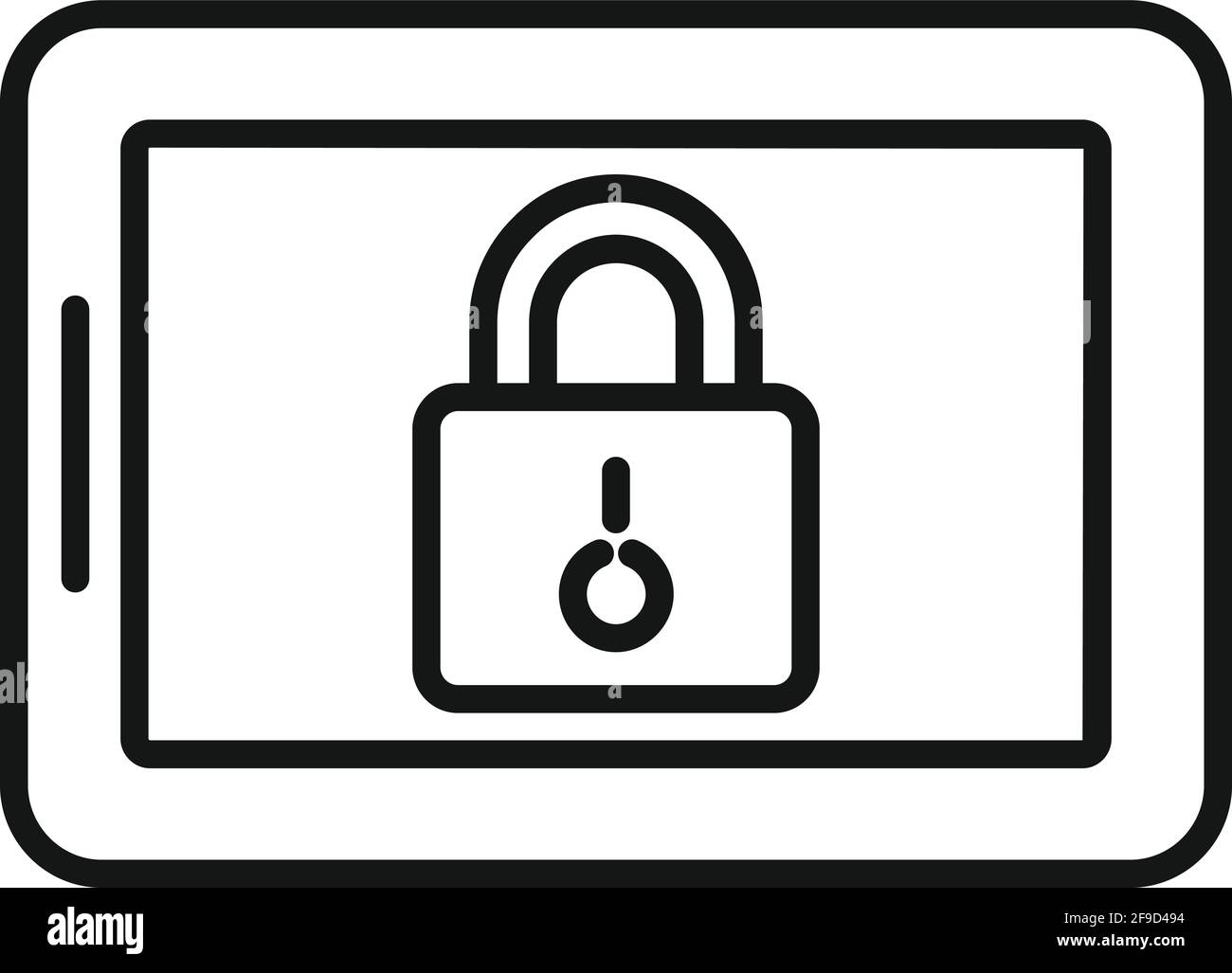 Locked tablet icon, outline style Stock Vector Image & Art - Alamy