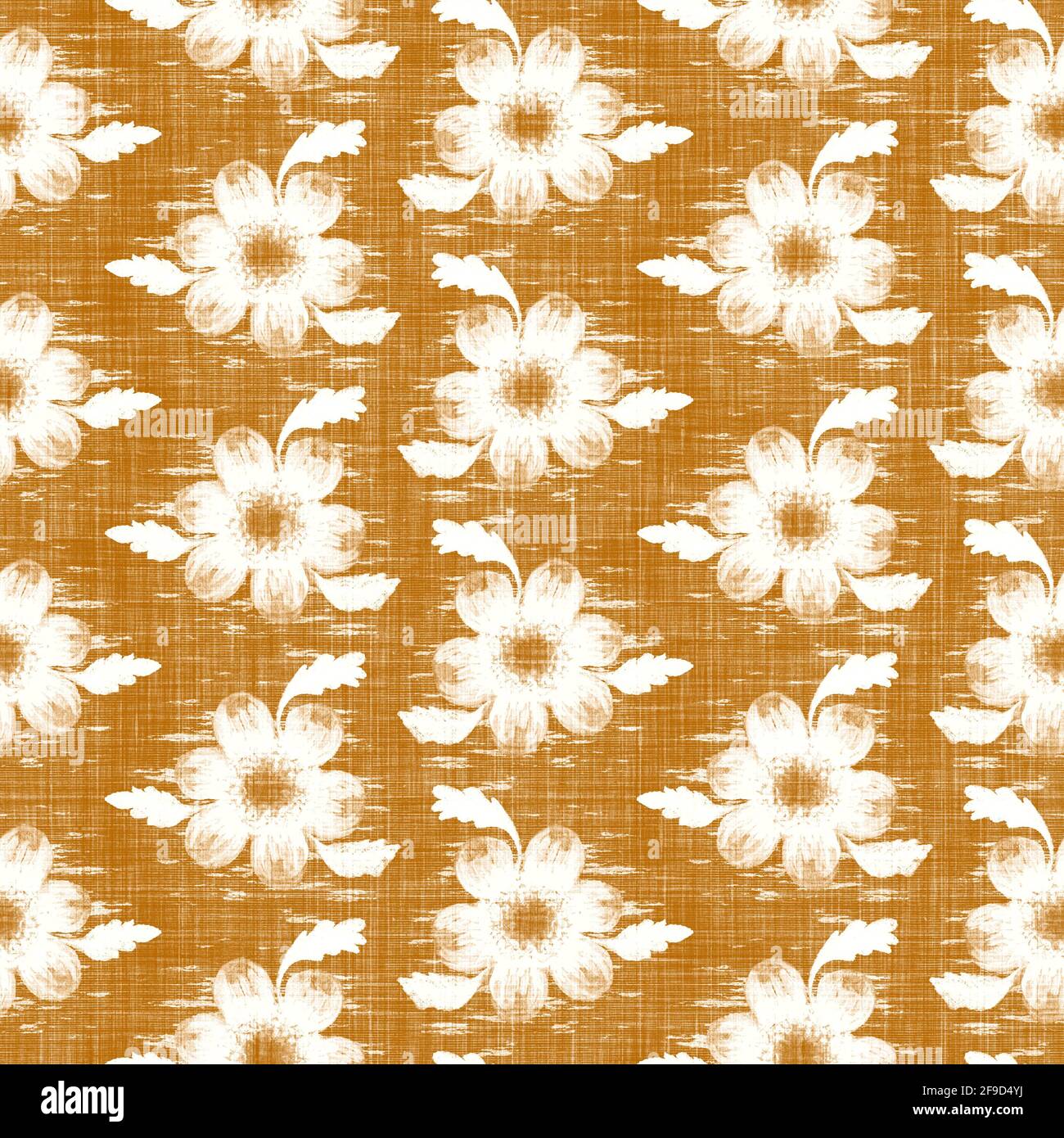 Watercolor orange flower motif background. Hand painted earthy ...