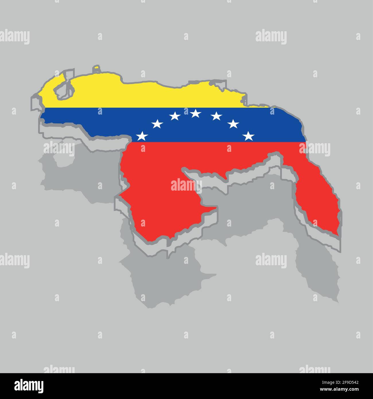 Venezuela map with flag Stock Vector Images - Alamy