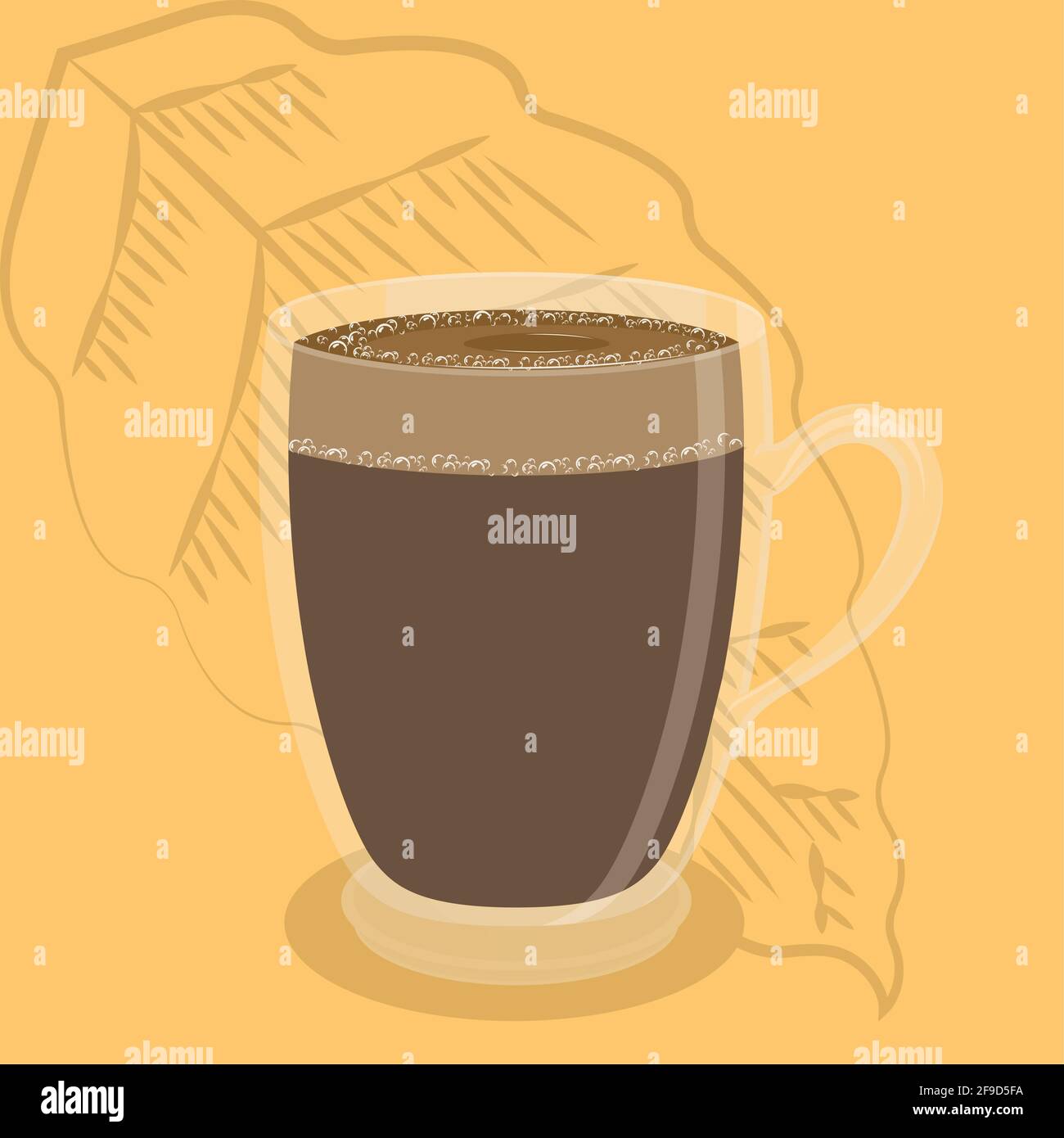 Isolated glass coffee cup. Hot beverage - Vector illustration Stock ...
