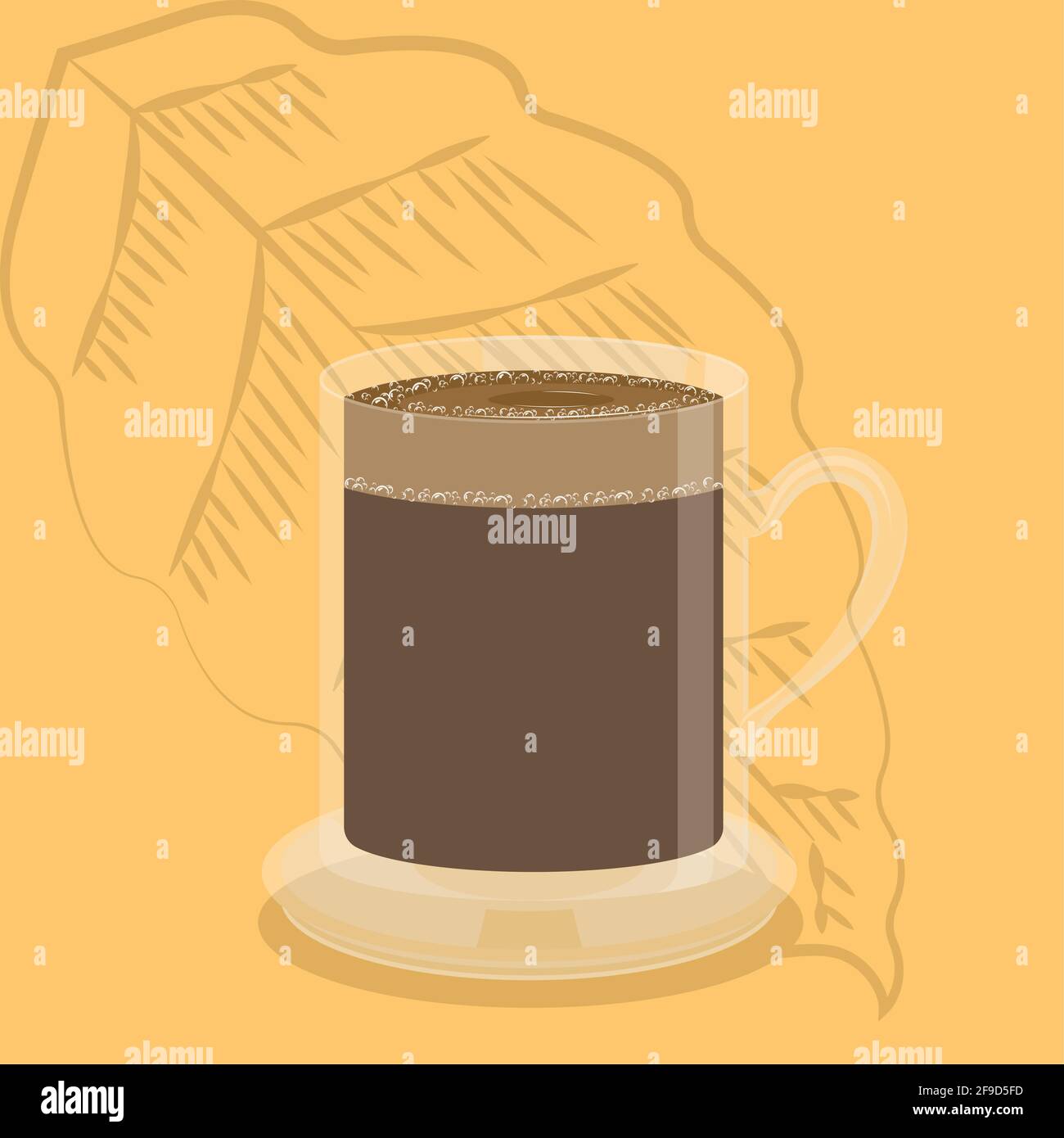 Isolated glass coffee cup. Hot beverage - Vector illustration Stock ...