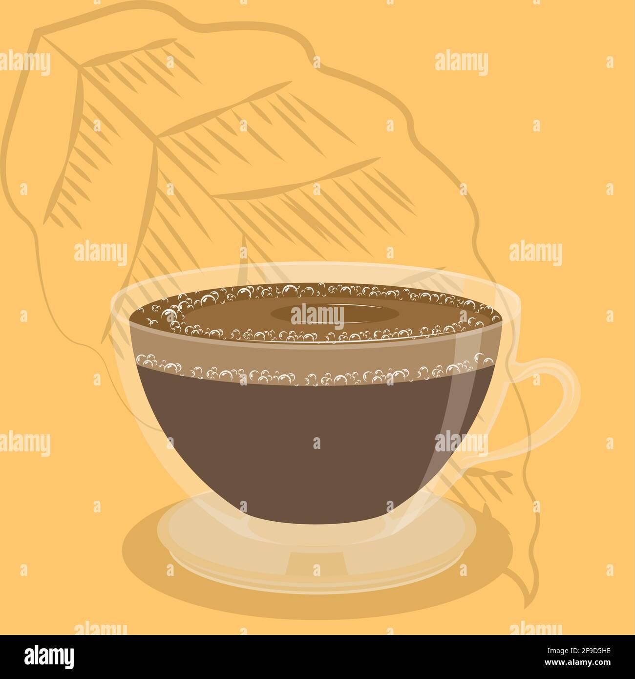 Isolated glass coffee cup. Hot beverage - Vector illustration Stock ...
