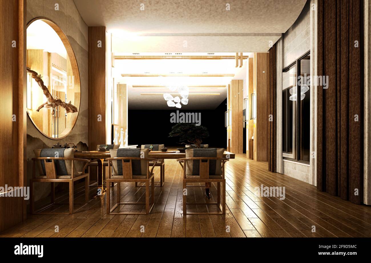 3d render of restaurant interior Stock Photo - Alamy