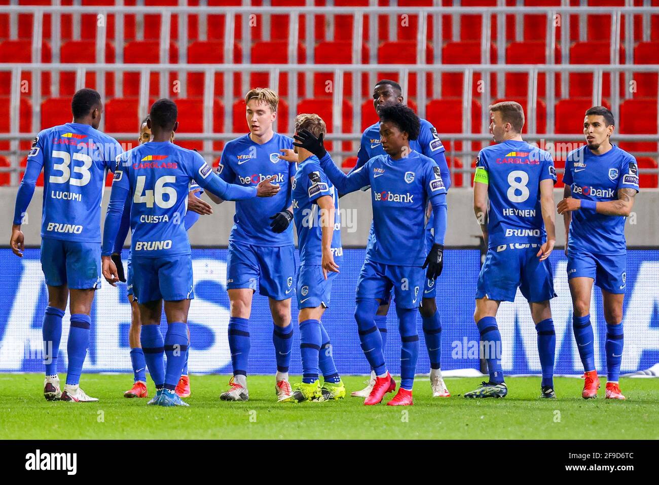 DEURNE, BELGIUM - APRIL 17: 1-2 KRC Genk, goal by Paul Onuachu of KRC ...