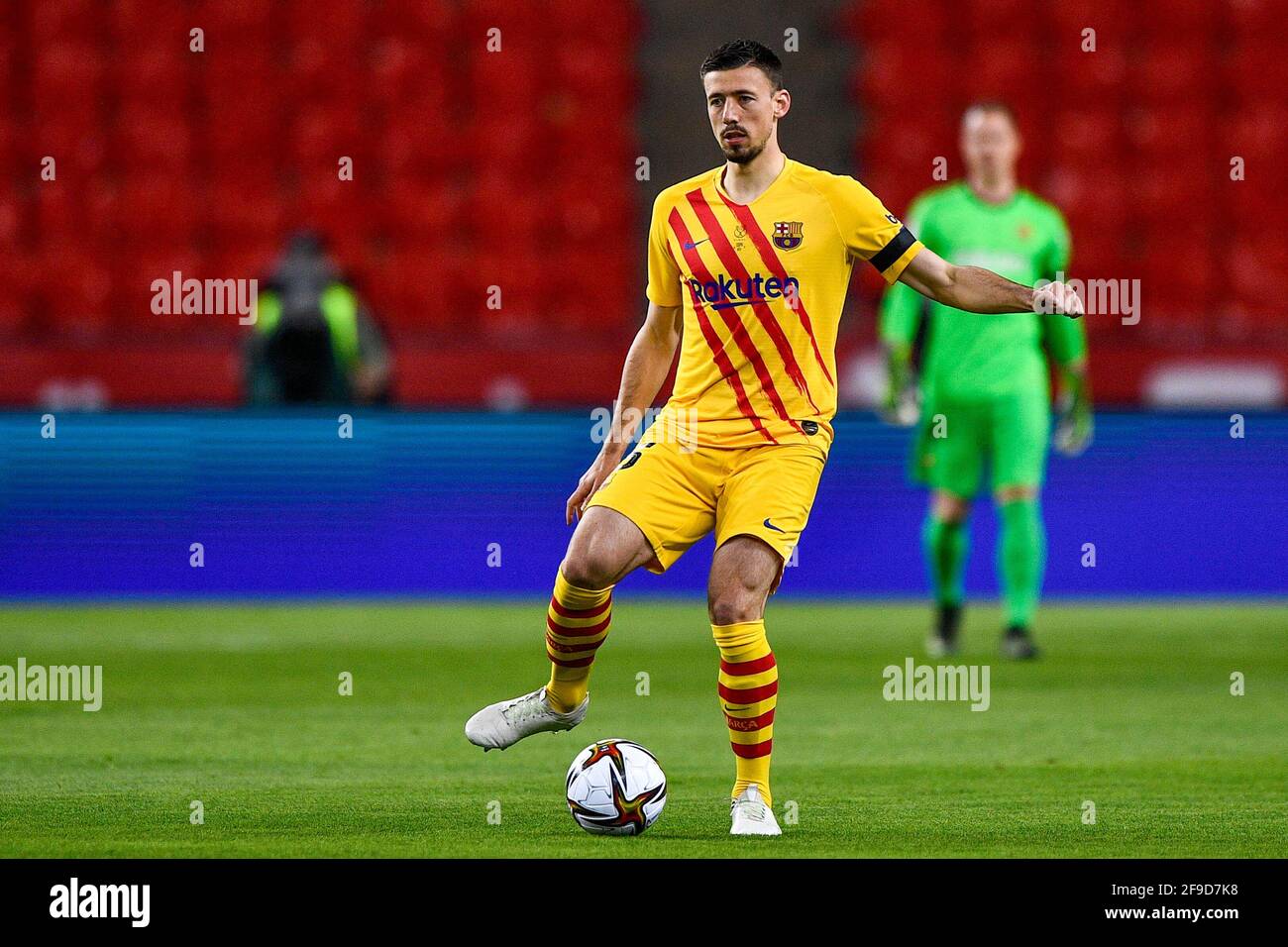 SEVILLE, SPAIN - APRIL 17: Clement Lenglet of FC Barcelona during the ...