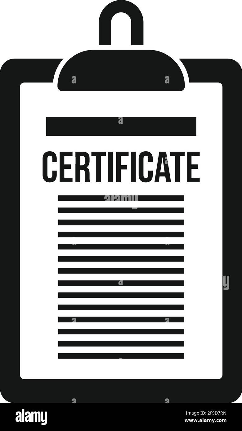 Certificate clipboard icon, simple style Stock Vector Image & Art - Alamy