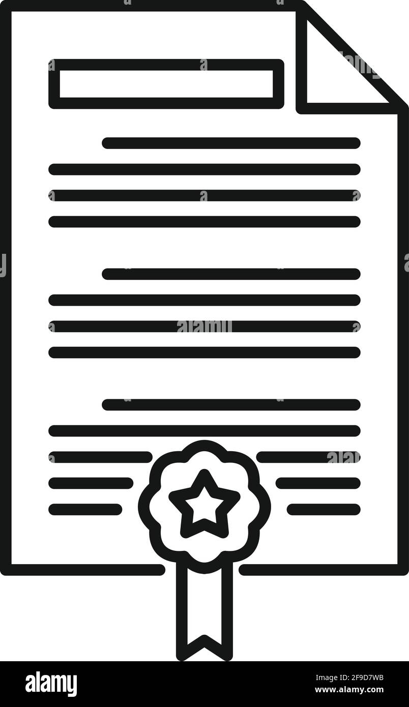 Attestation document icon, outline style Stock Vector Image & Art - Alamy