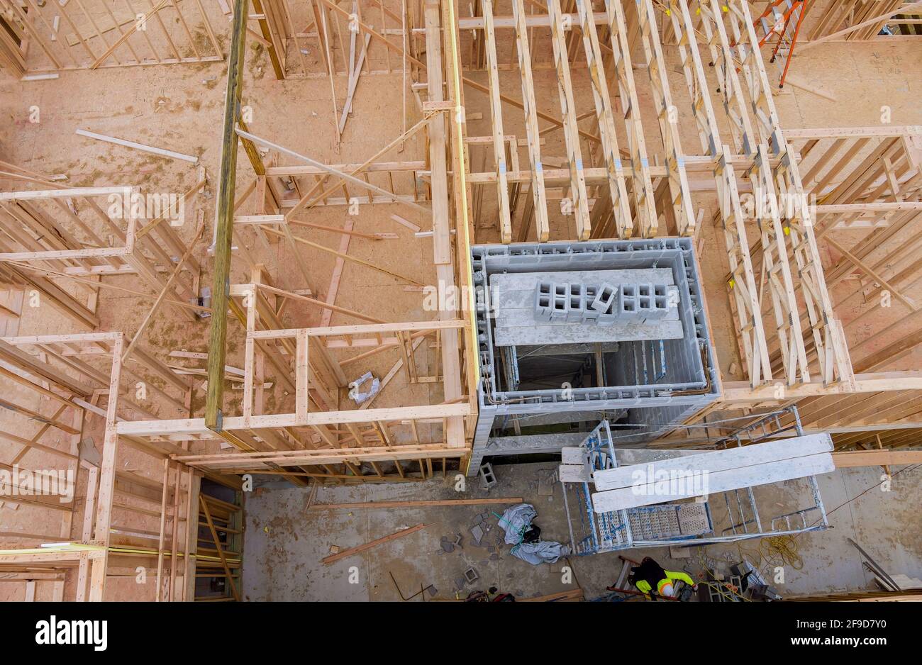 Framing beam of new house under construction home framing Stock Photo ...