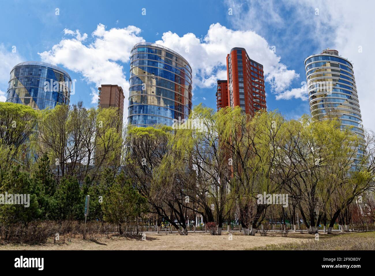 Buildings behind trees hi-res stock photography and images - Alamy