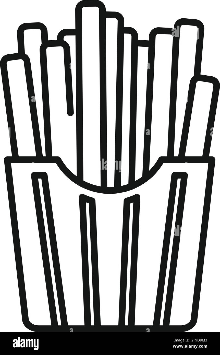 French fries box icon, outline style Stock Vector Image & Art - Alamy