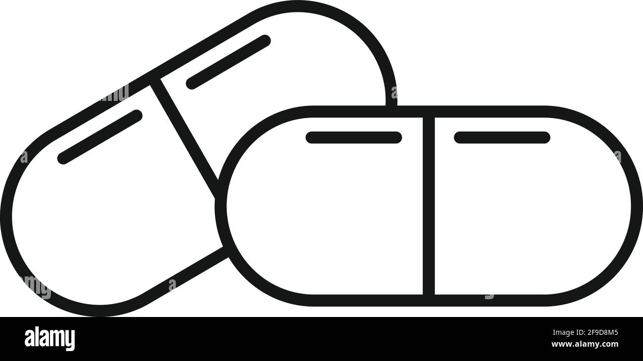 Medical capsule icon, outline style Stock Vector Image & Art - Alamy