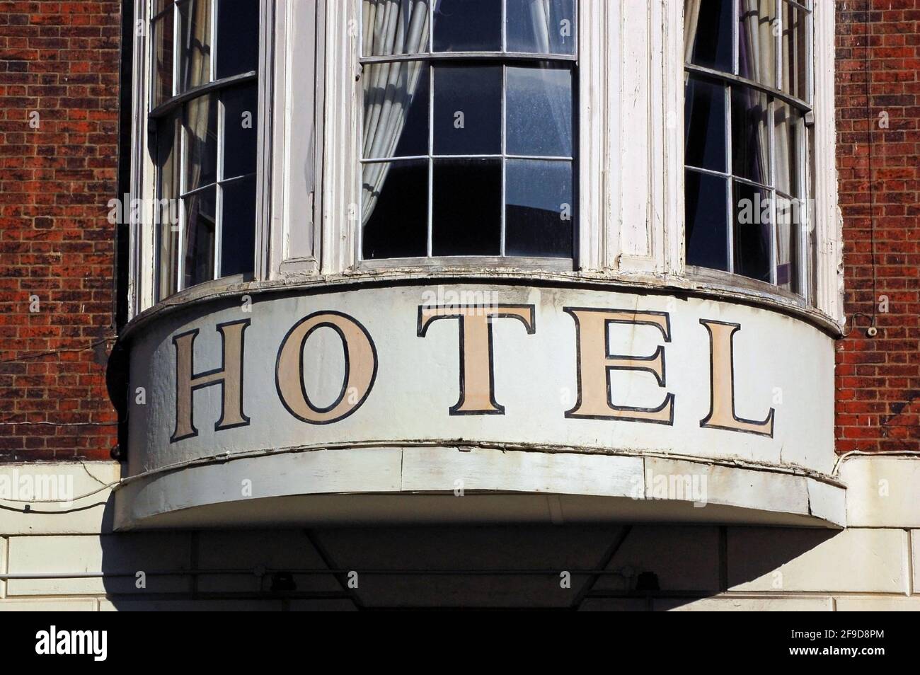 Bay window of a Georgian era hotel Stock Photo - Alamy