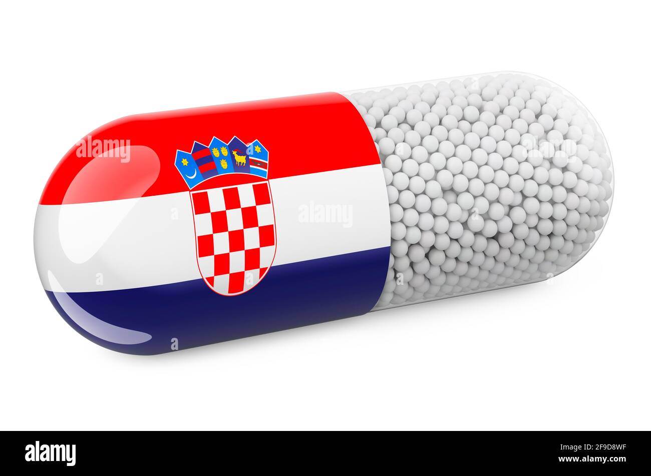 Pill capsule with Croatian flag. Healthcare in Croatia concept. 3D ...