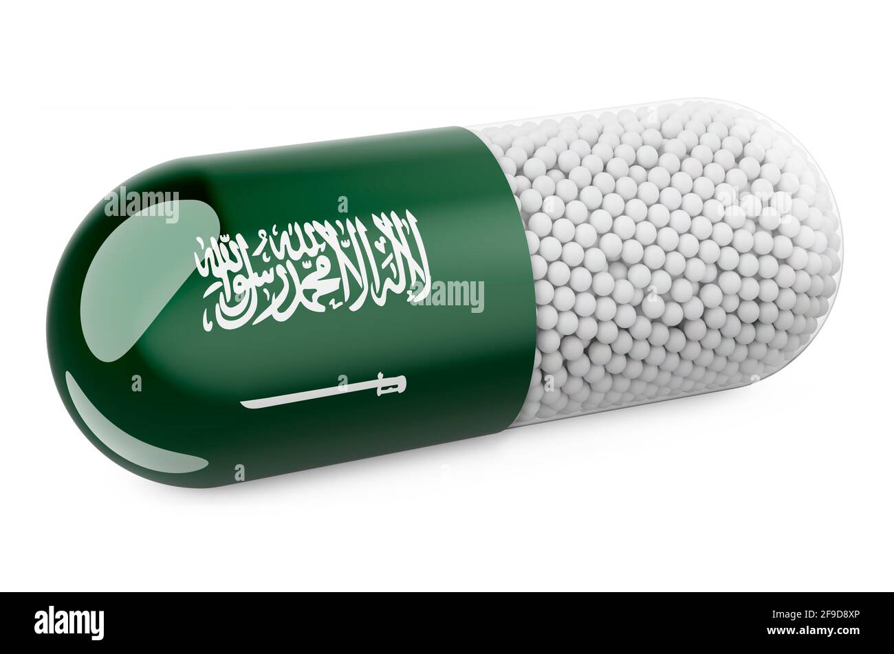Pill capsule with Saudi Arabian flag. Healthcare in Saudi Arabia ...