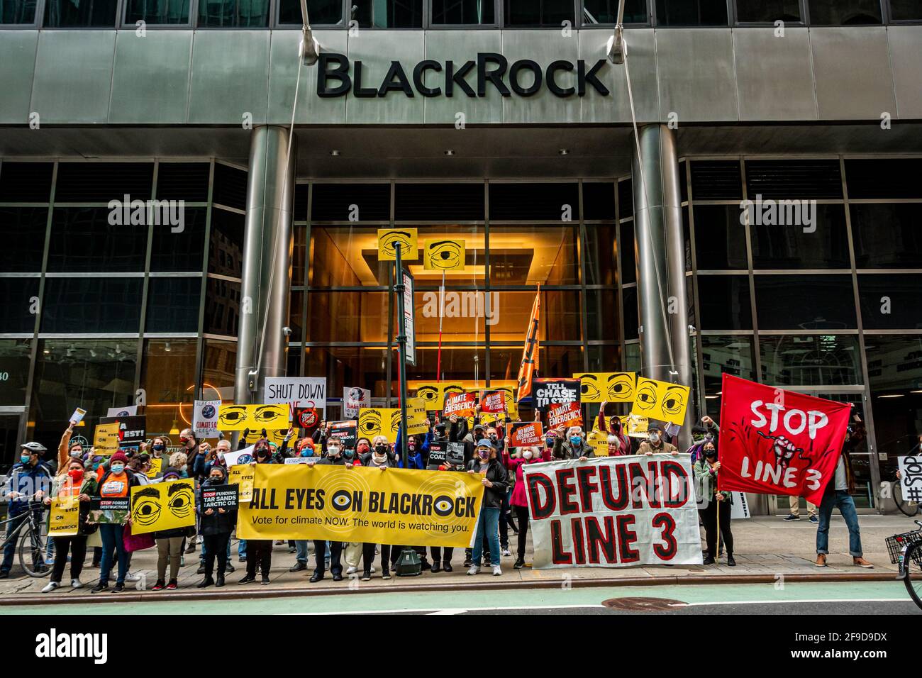 Climate activists with Stop the Money Pipeline held a rally in midtown ...