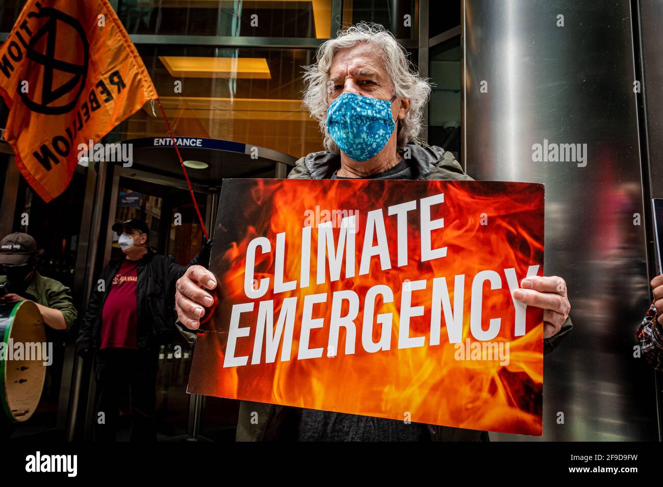 Climate activists with Stop the Money Pipeline held a rally in midtown ...