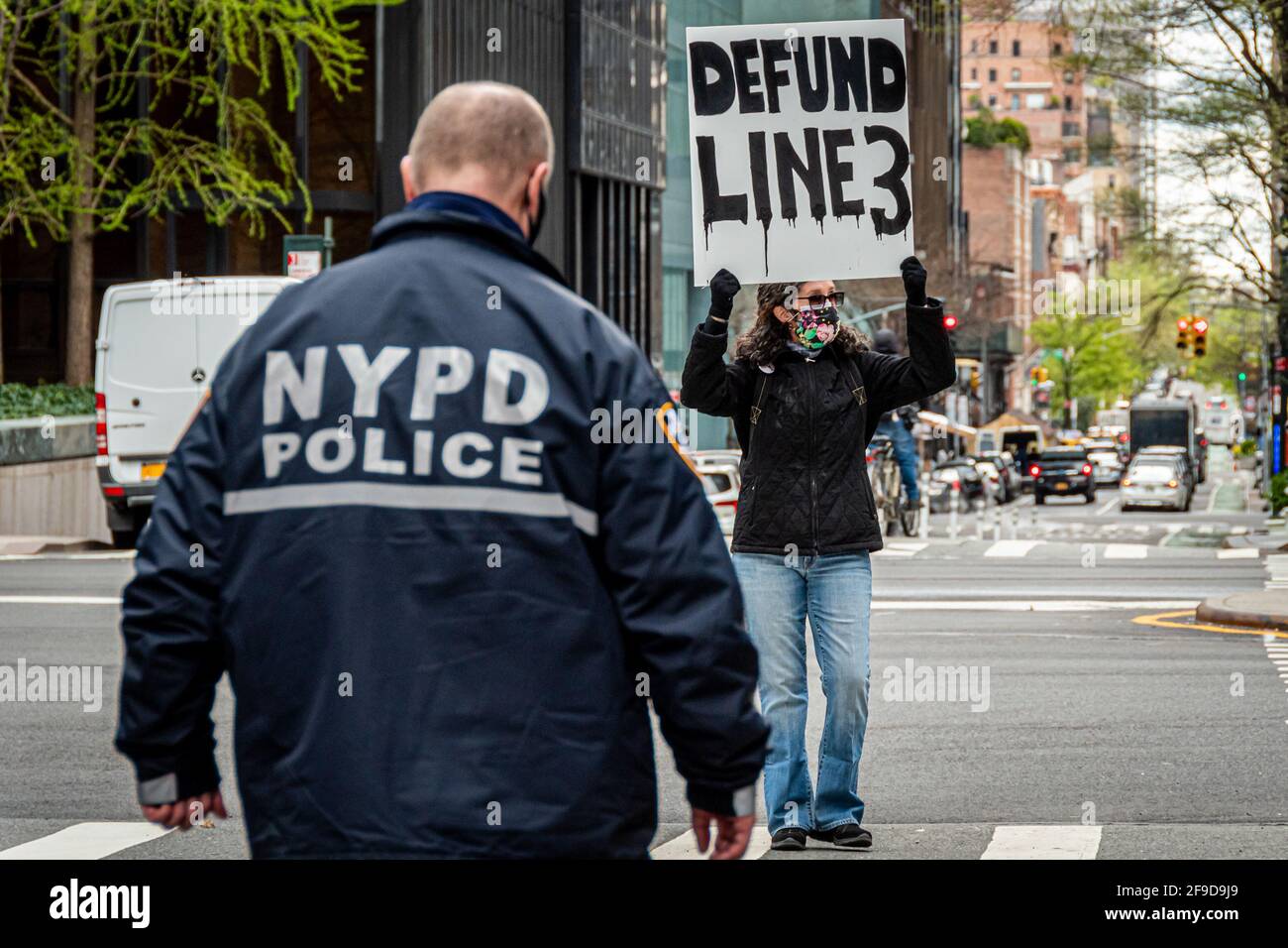 Climate activists with Stop the Money Pipeline held a rally in midtown ...