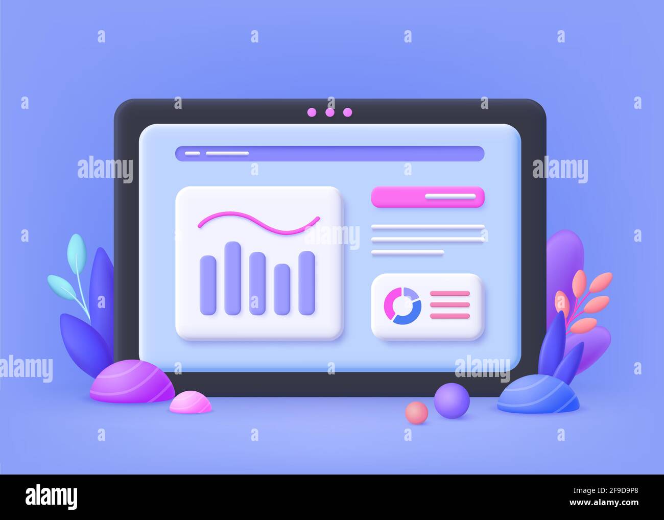 Analytics and data science concept, 3d vector illustration Stock Vector Image & Art - Alamy