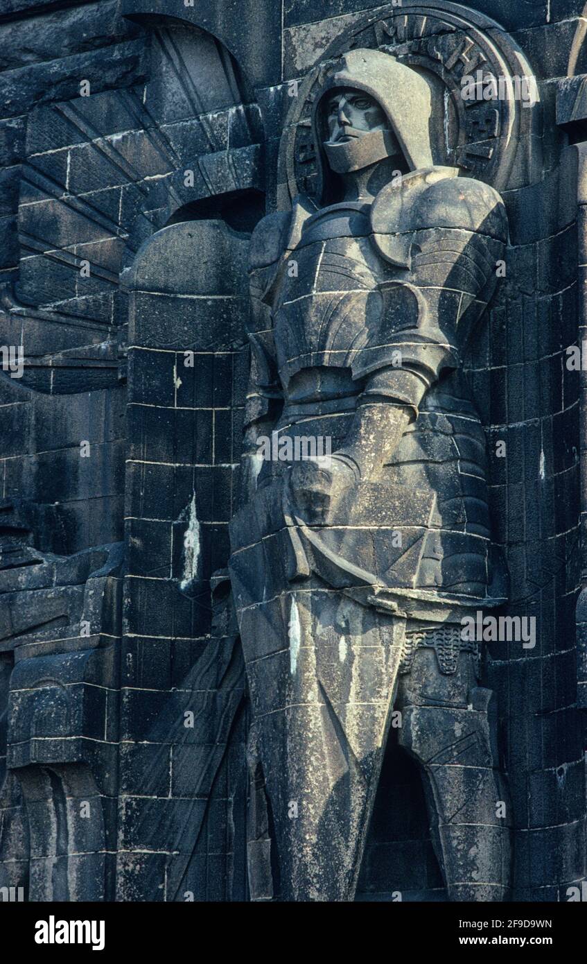 Statues and reliefs of the monument to the Battle of Leipzig in 1813 ...