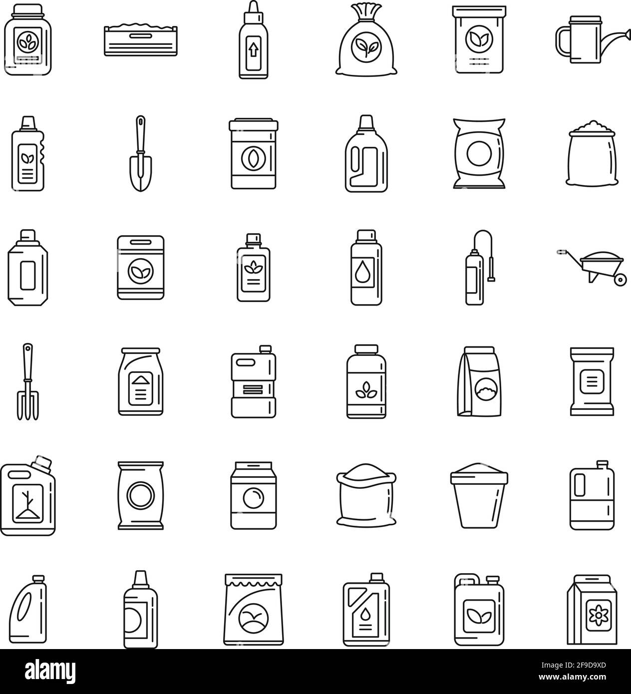 Bio fertilizer icons set, outline style Stock Vector Image & Art - Alamy