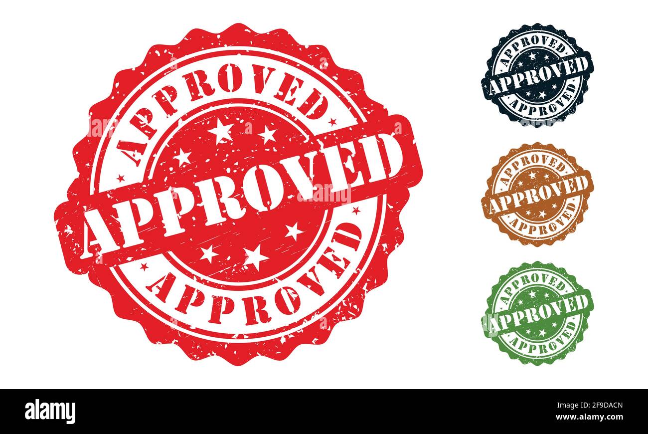 Approved Rubber Stamp around Grunje on White Background. Approved Sign ...