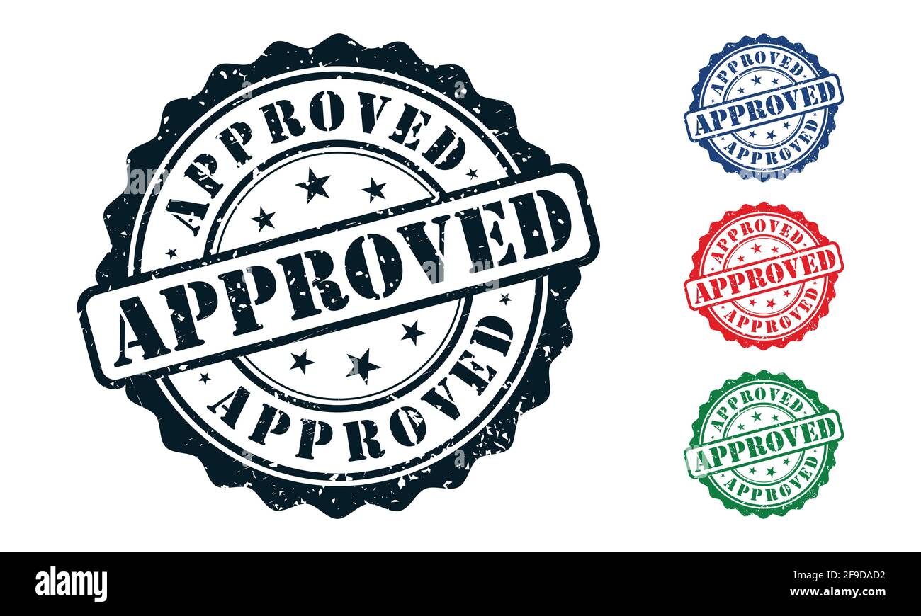 Approved Rubber Stamp Around Grunje On White Background Approved Sign